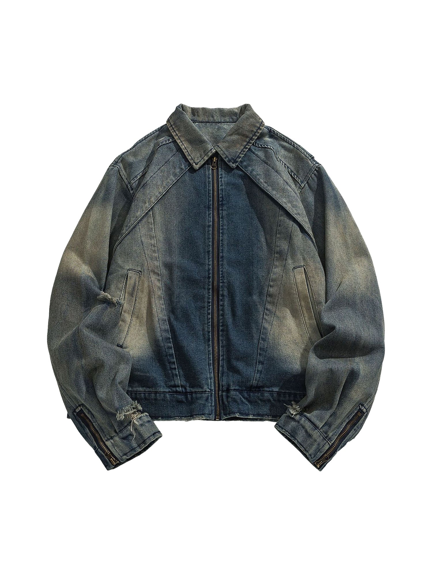 High Street Hip-hop Distressed Washed Denim Jacket | Thesupermade®