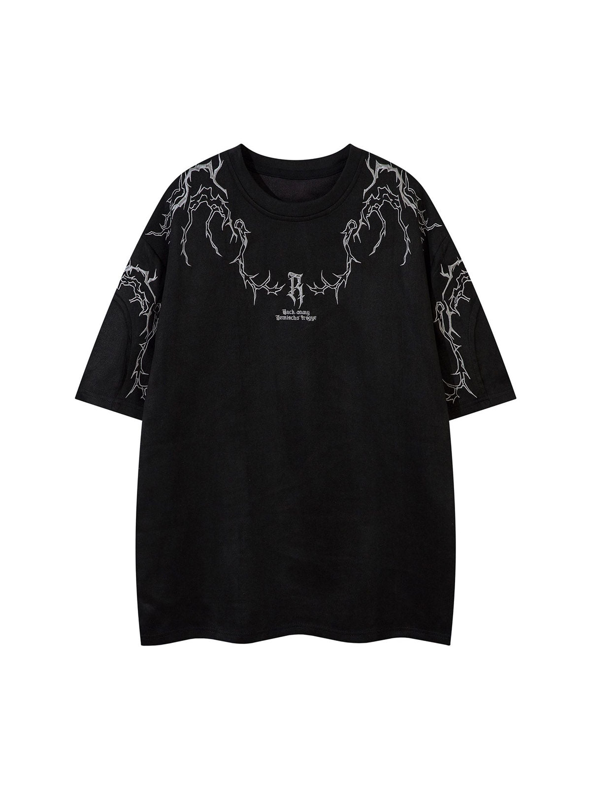 Thorn Embroidery Suede T-Shirt