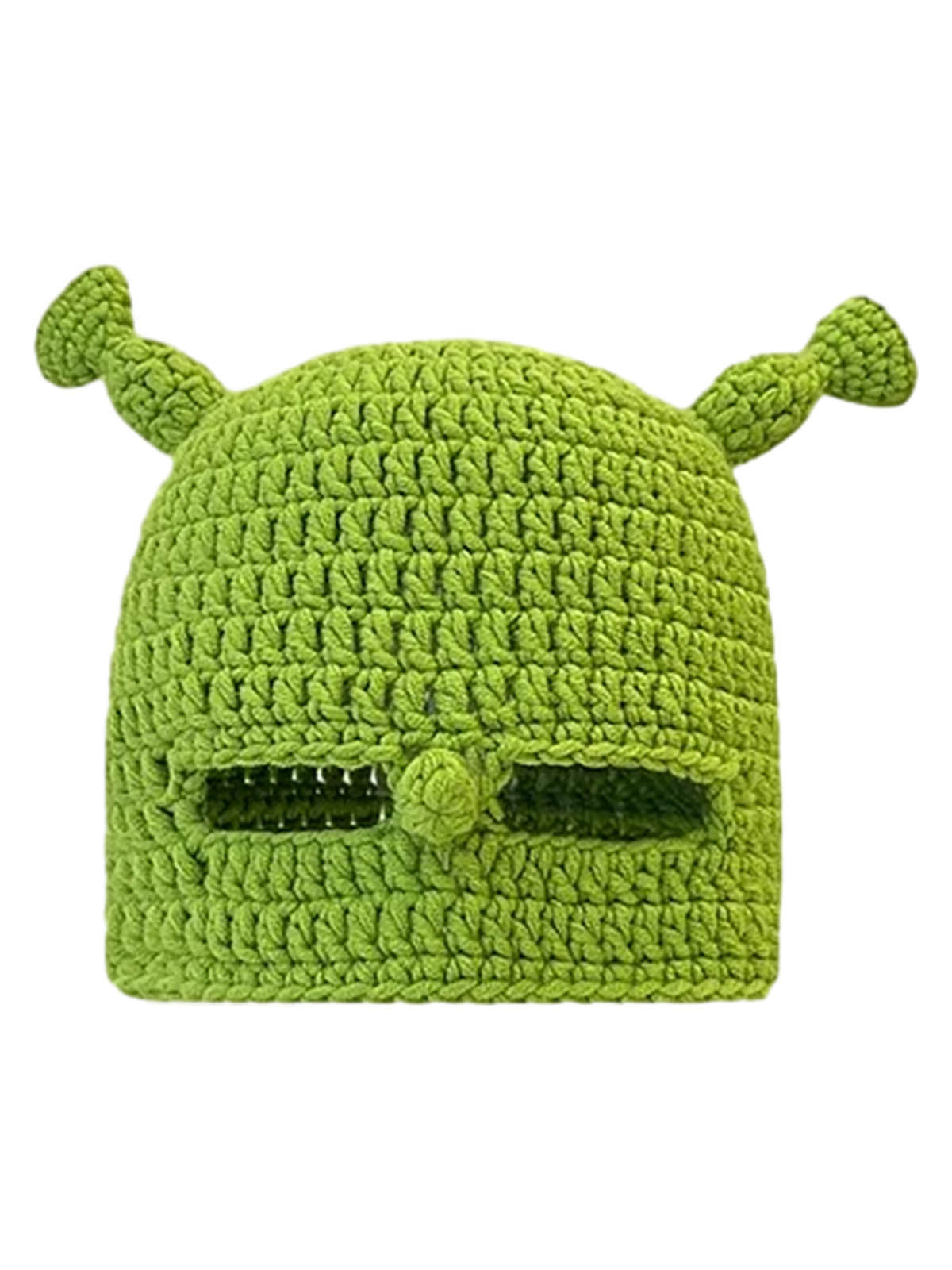 Fun Green Cartoon Hand-knitted Head Cover | Thesupermade®