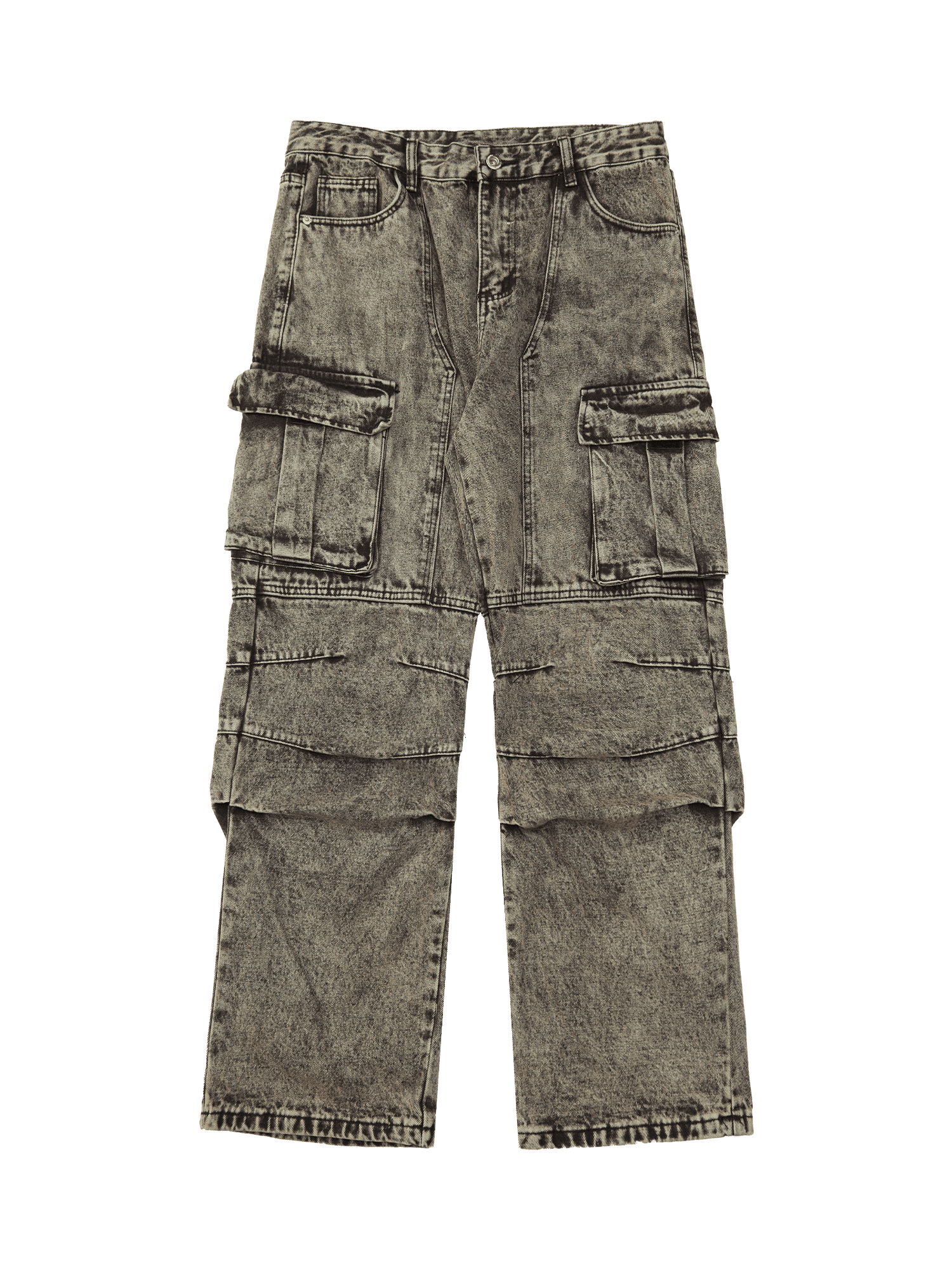 Thesupermade American Street Style Washed Distressed Work Jeans