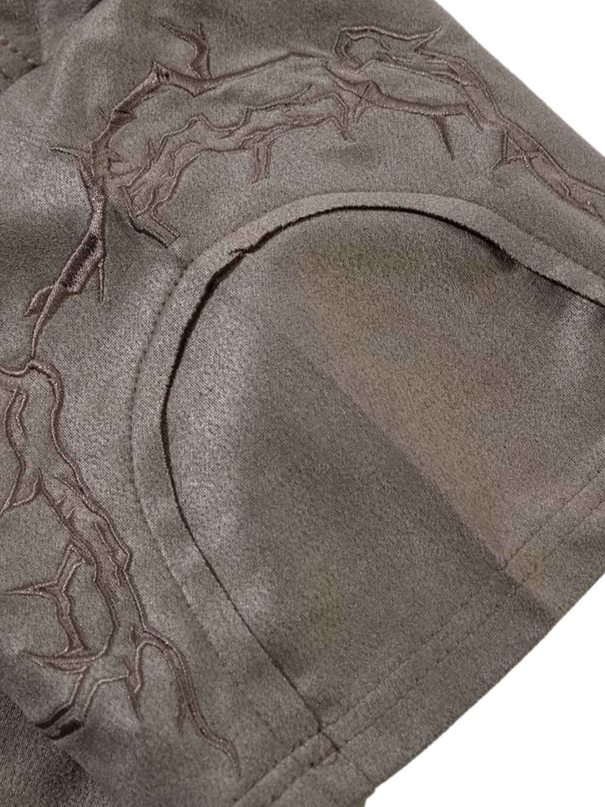 Thorn Embroidery Suede T-Shirt