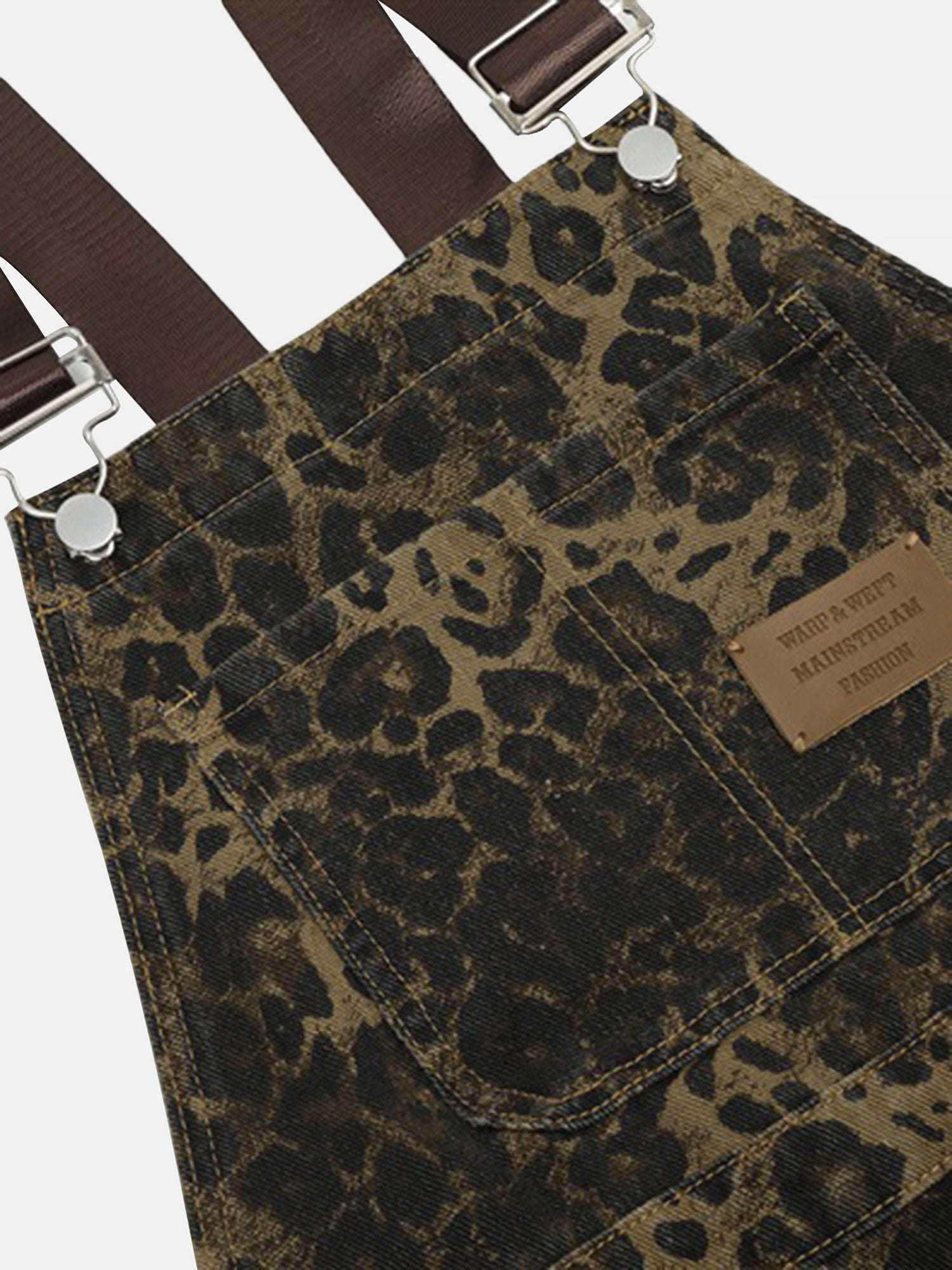 Thesupermade Street Personality Workwear Leopard Overalls