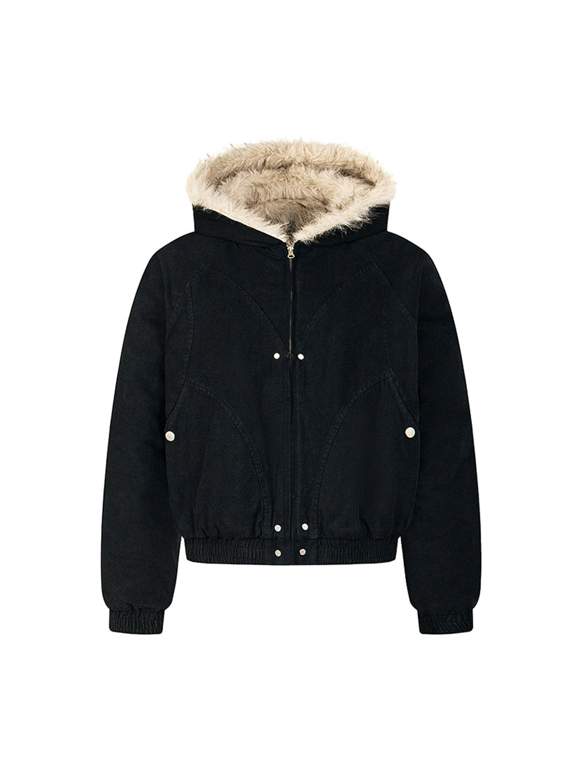 Patchwork Fur Hooded Quilted Jacket | Thesupermade®