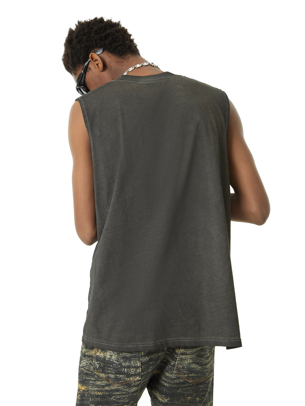 Washed Flame Letters Street Rap Vest | Thesupermade®