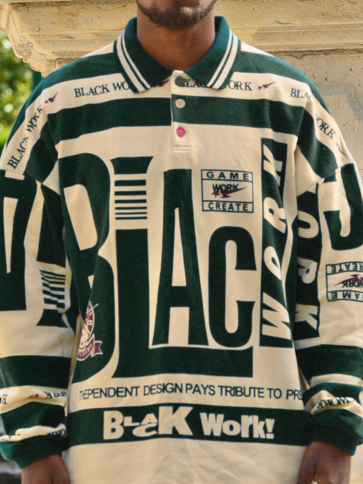 Letter Polo Long Sleeve Shirt | Thesupermade®